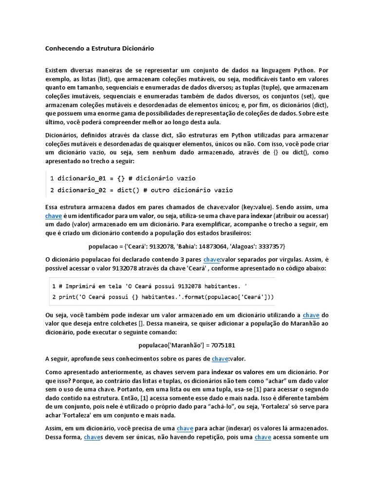 Entendendo a estrutura e funcionalidades dos dicionários em Python ...