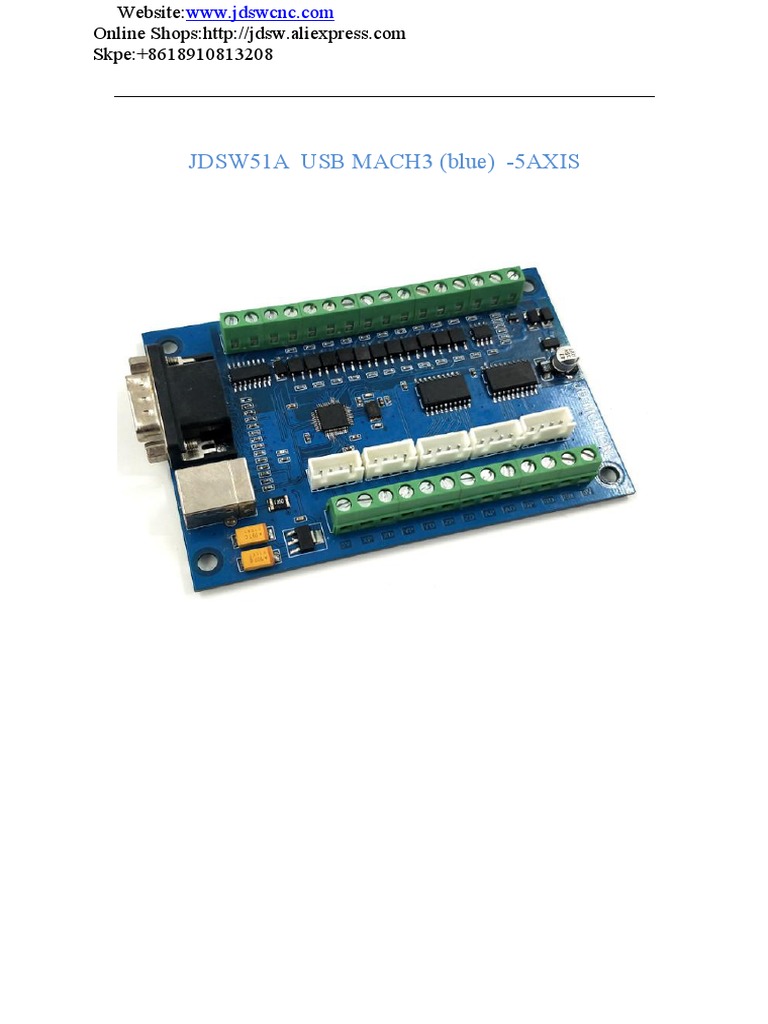 Mach3 USB Motion Card Guide | PDF | Electric Motor | Input/Output