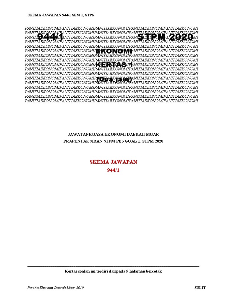 Skema Percubaan Sem 1 STPM 2020edit | PDF