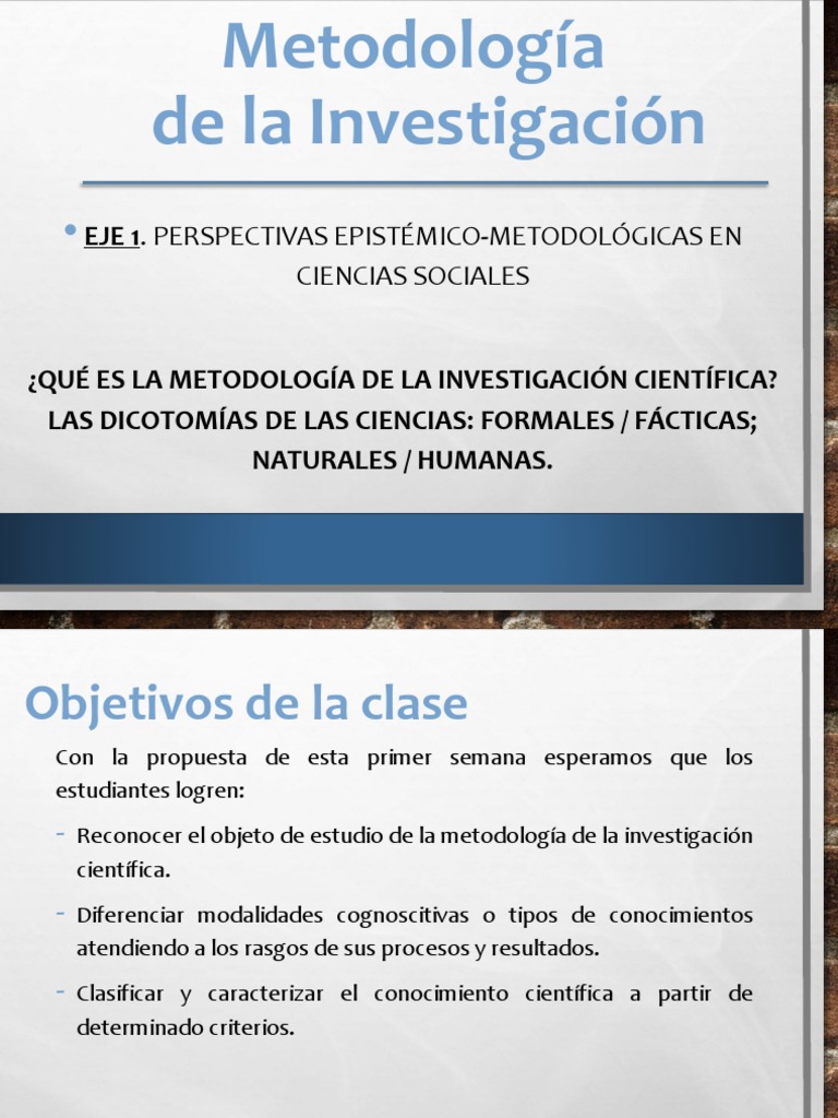 El Objeto de Estudio de La Metodología de La Investigación Científica ...