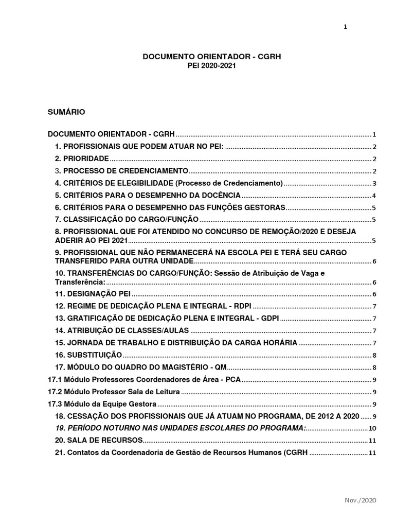 Documento Orientador - Pei | PDF | Pedagogia | Professores