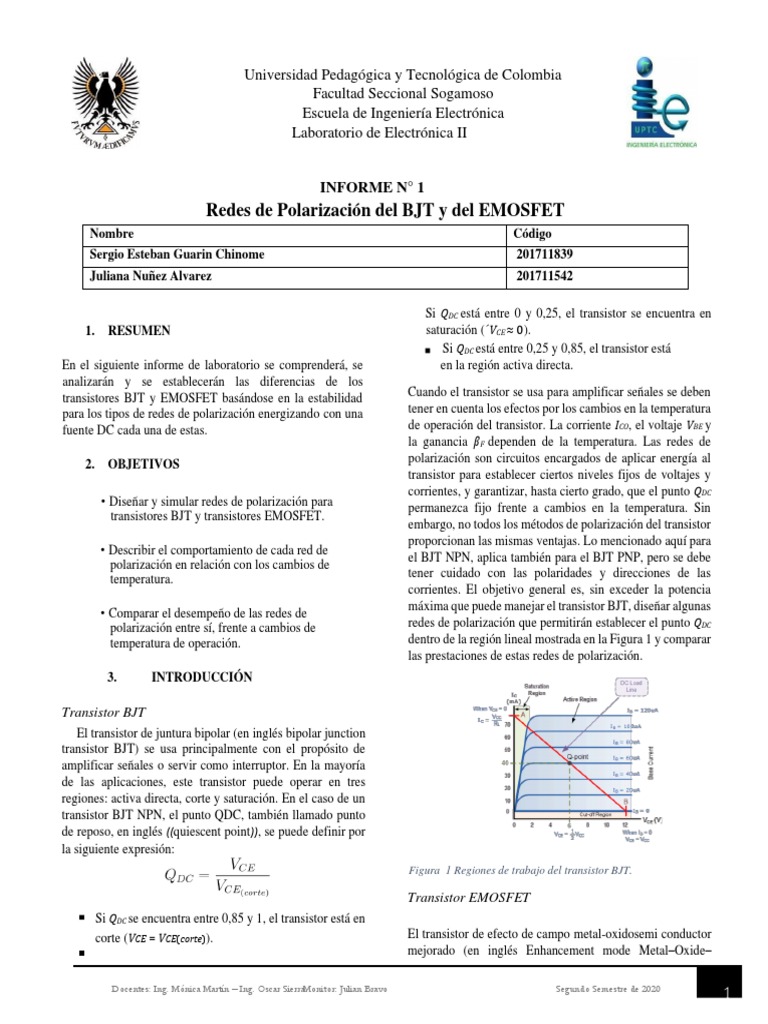 Redes de Polarización BJT y EMOSFET | PDF | Transistor de unión bipolar | Transistor