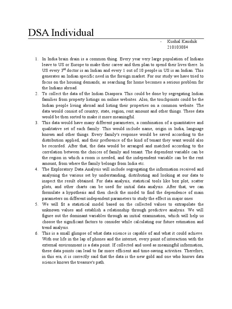 DSA Individual | PDF | Data Analysis | Statistics