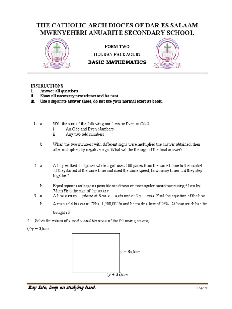 Basic Mathematics F2 | PDF | Mathematical Concepts | Applied Mathematics