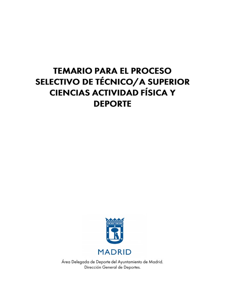 Temario Tec Sup Actv Fisica | Descargar gratis PDF | Deportes | Evaluación