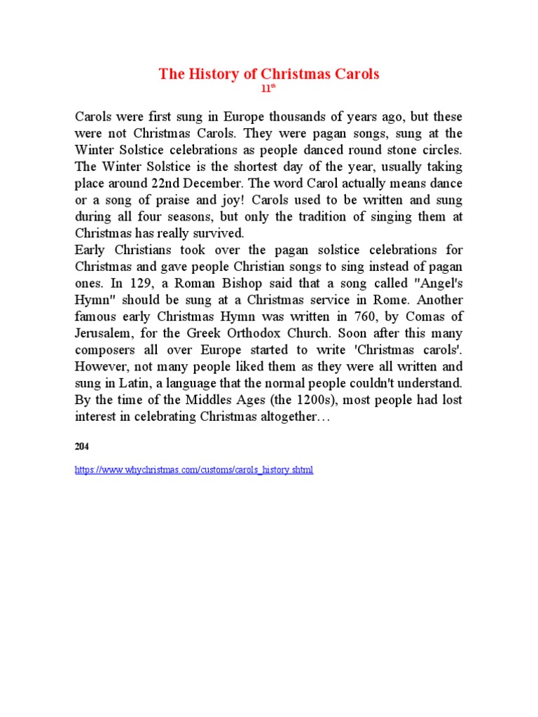 The History of Christmas Carols | PDF