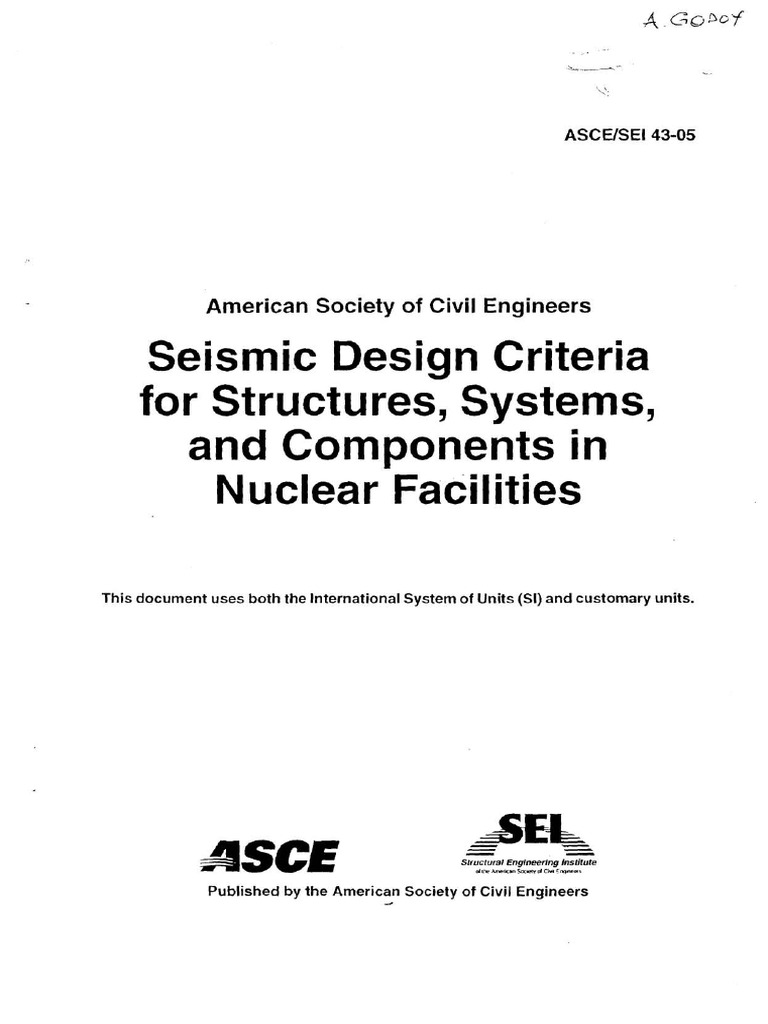 ASCE Seismic Design Criteria for Nuclear Facilities | PDF | Earthquakes ...