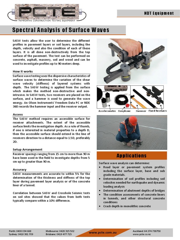 SASW Test Procedure 2 | PDF | Spectral Density | Waves