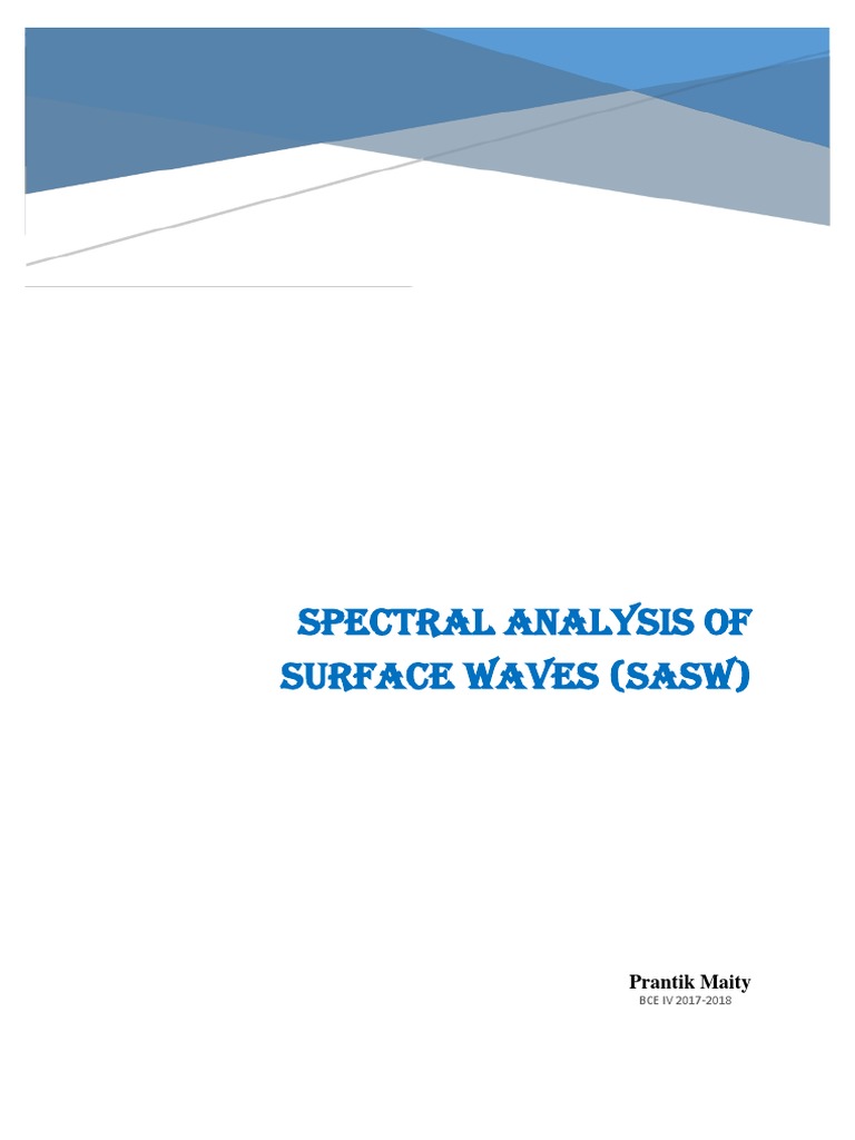 Spectral Analysis Of Surface Waves Sasw Prantik Maity Pdf Waves Spectral Density