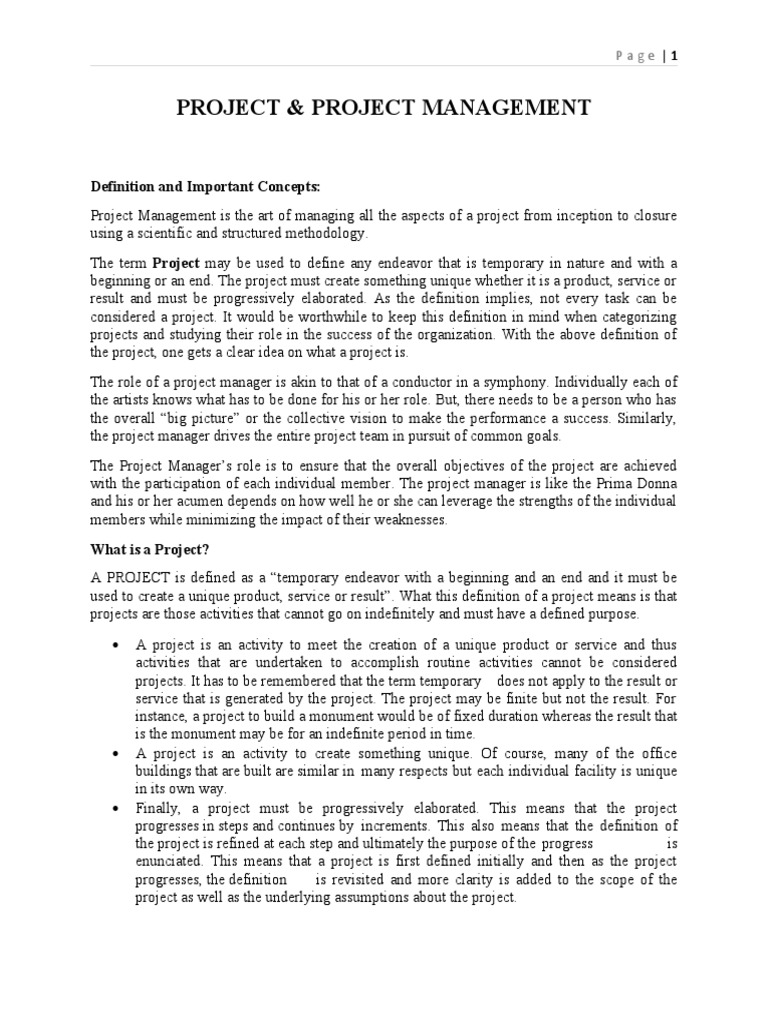 Project & Project Management | Download Free PDF | Project Management ...