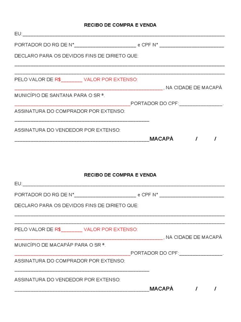 Recibo de Compra e Venda IPHONE | PDF