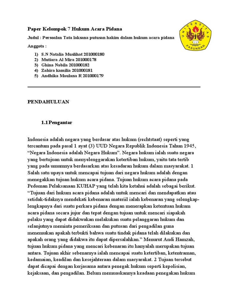 Paper Kelompok 7 Hukum Acara Pidana | PDF
