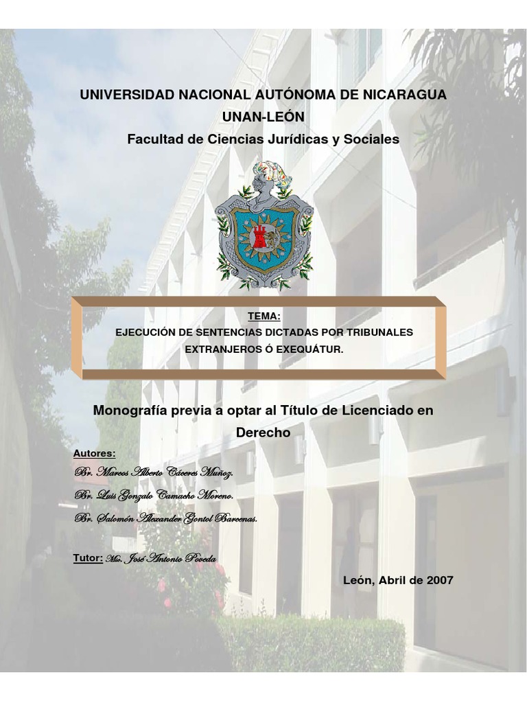 Sobre Exequatur | PDF | Sentencia (ley) | Ley procesal