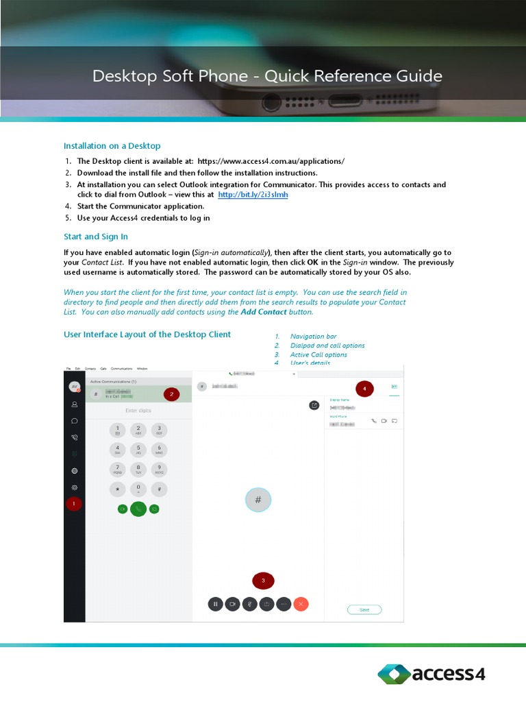 Desktop Soft Phone Quick Reference Guide | PDF | Icon (Computing ...