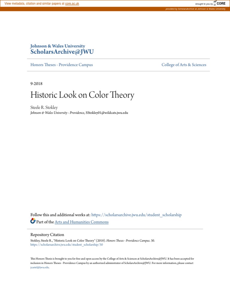 Historic Look On Color Theory: Scholarsarchive@Jwu | Download Free PDF ...
