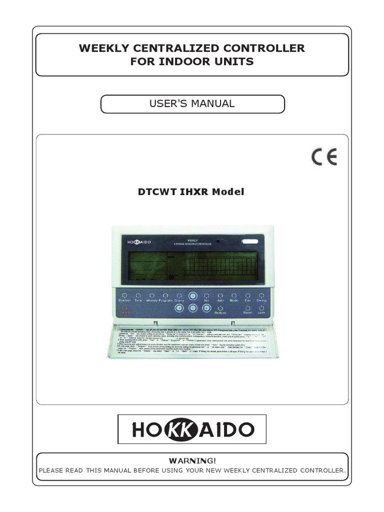 Weekly Centralized Controller Manual | PDF | Air Conditioning ...