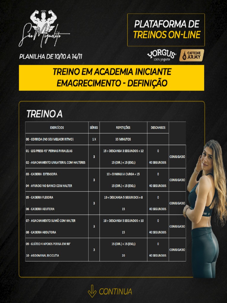 Academia Iniciante Emagrecimento e Definição | PDF