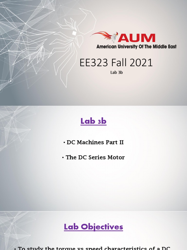Lab 3b PPT - Series Motor | PDF | Electric Motor | Electrical Engineering