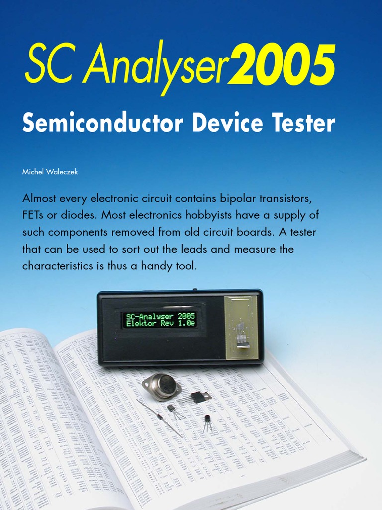 SC Analyzer 2005 Elektor Semiconductor Tester | PDF | Transistor ...