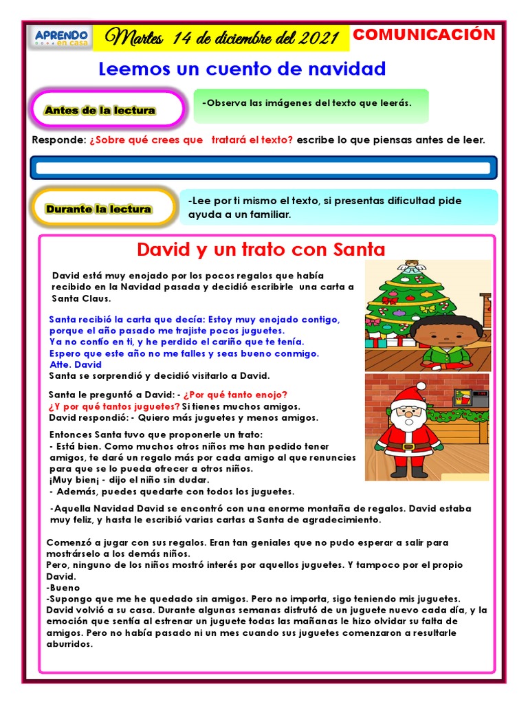 Leemos Un Cuento de Navidad COM 14 Dic | PDF | Navidad