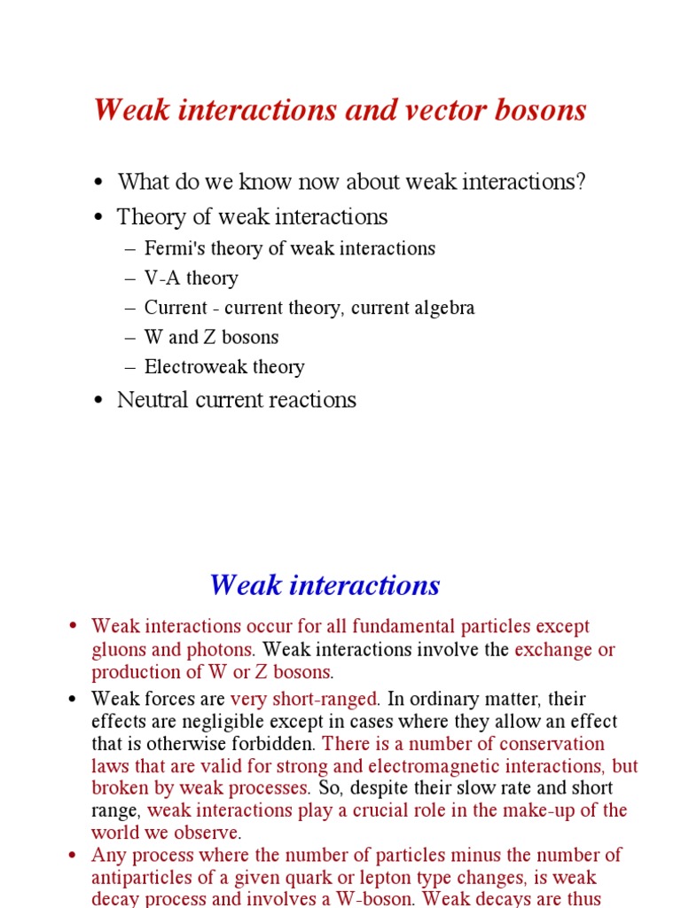 Weak Interaction Phy305 | PDF | Standard Model | Force