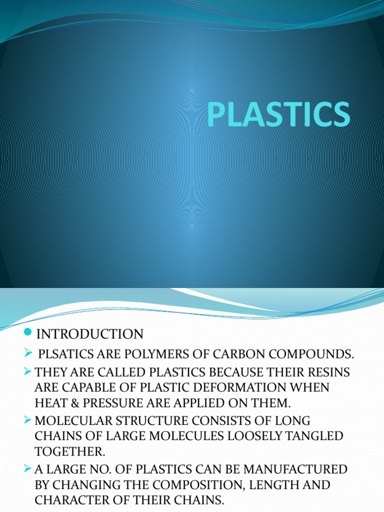Presentation On Plastics | PDF | Plastic | Polymers