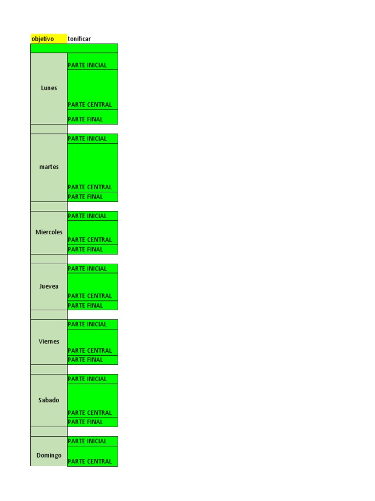 Rutina | PDF | Aficiones | Entrenamiento con pesas