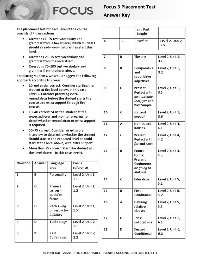 Used To: © Pearson 2020 Photocopiable Focus 3 Second Edition | PDF ...