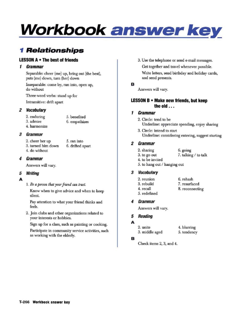 Passages 2 - Workbook Answer Key - Second Edition | PDF
