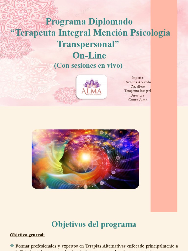 PROGRAMA Terapeuta Integral Mencion Transpersonal | PDF | Conceptos psicologicos | Ciencias del ...