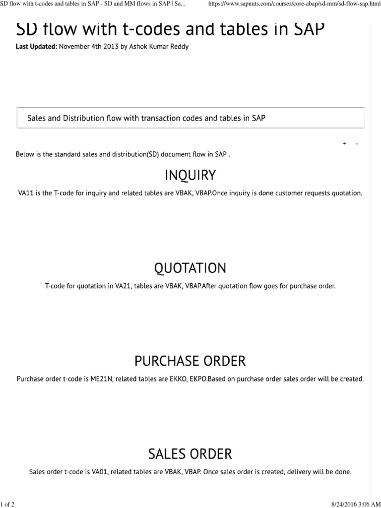 SELECT DISTINCT in SAP ABAP - Select Statements Types - Sapnuts | PDF