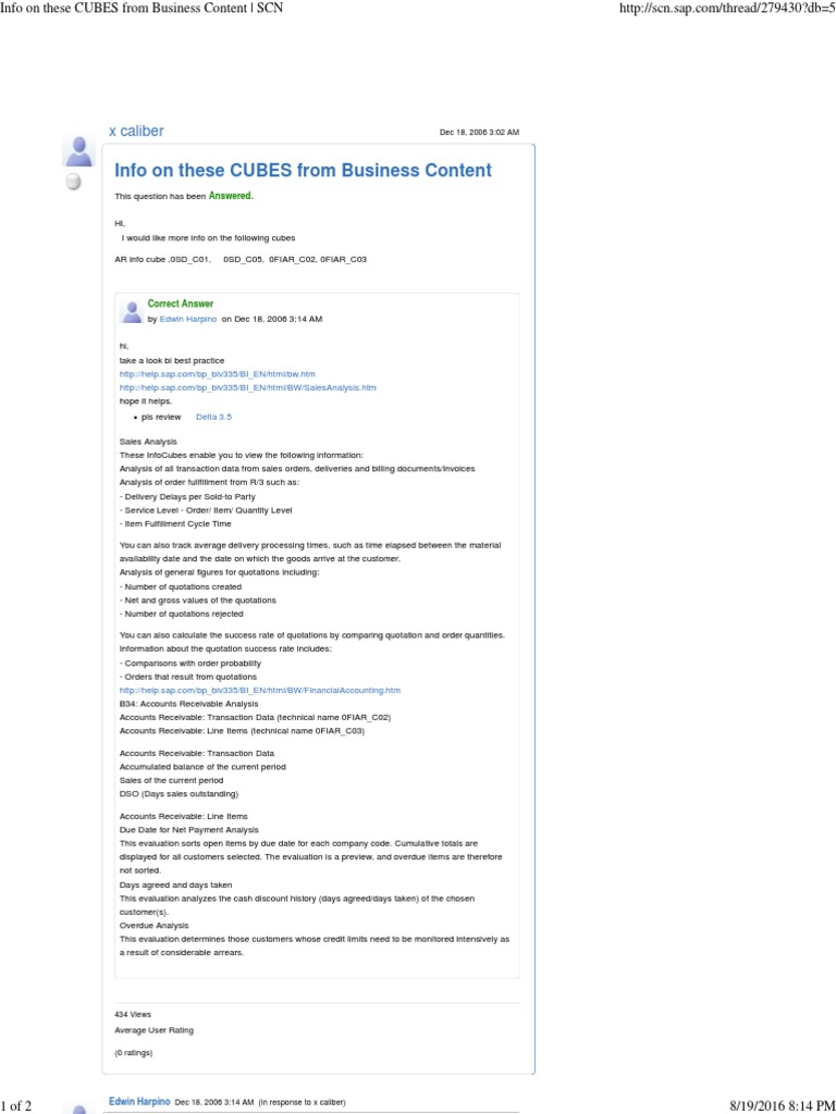 SAP InfoCubes Analysis Guide | PDF | Data | Economies