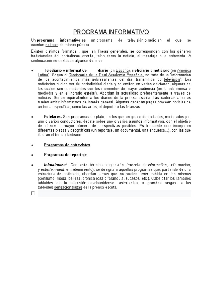 Programa Informativo | PDF