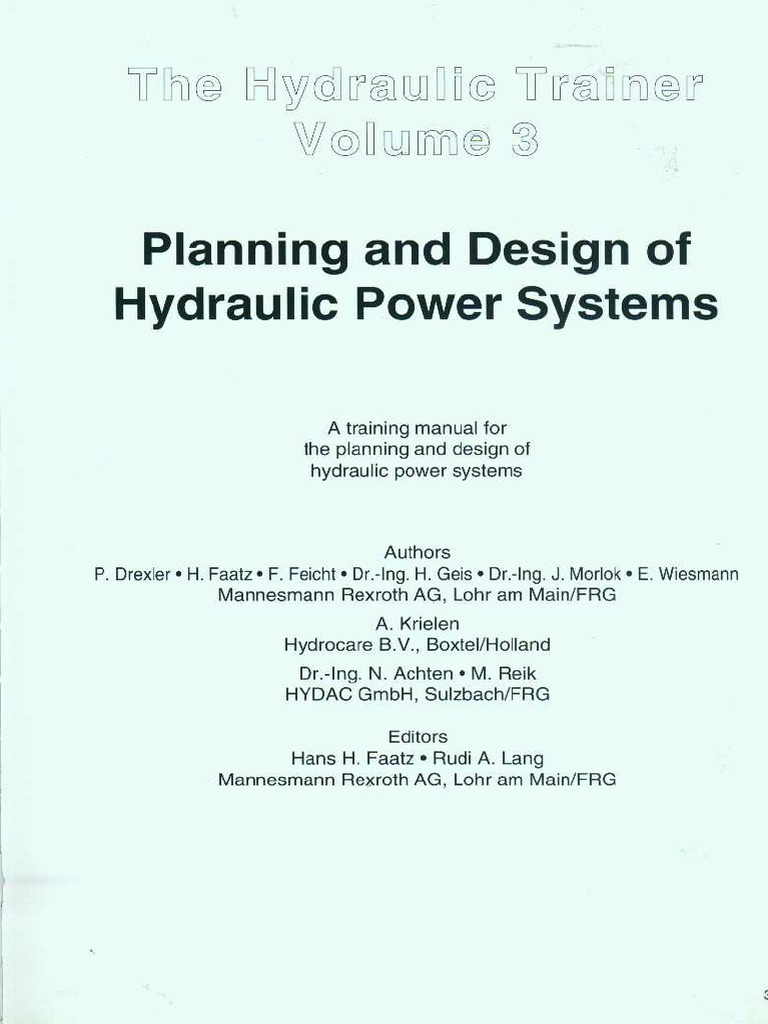 Planning and Design of Hydraulic Power Systems | PDF