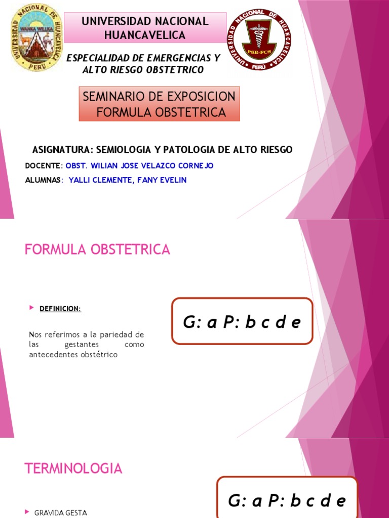 Formula Obstetrica | PDF