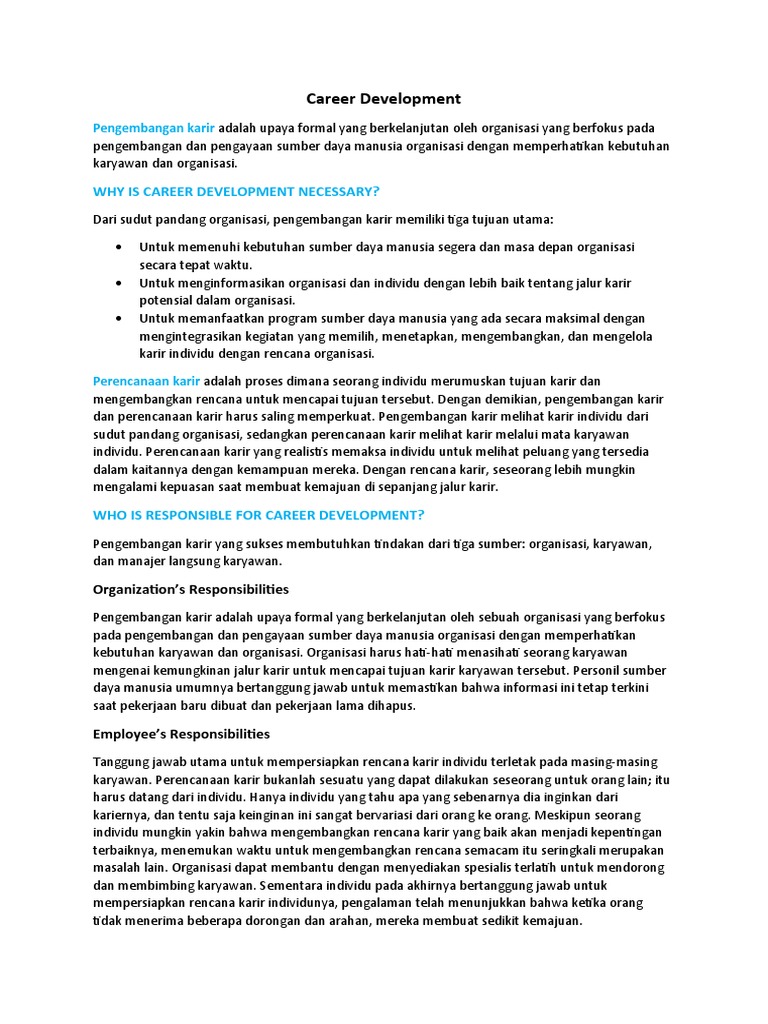 Career Development | PDF