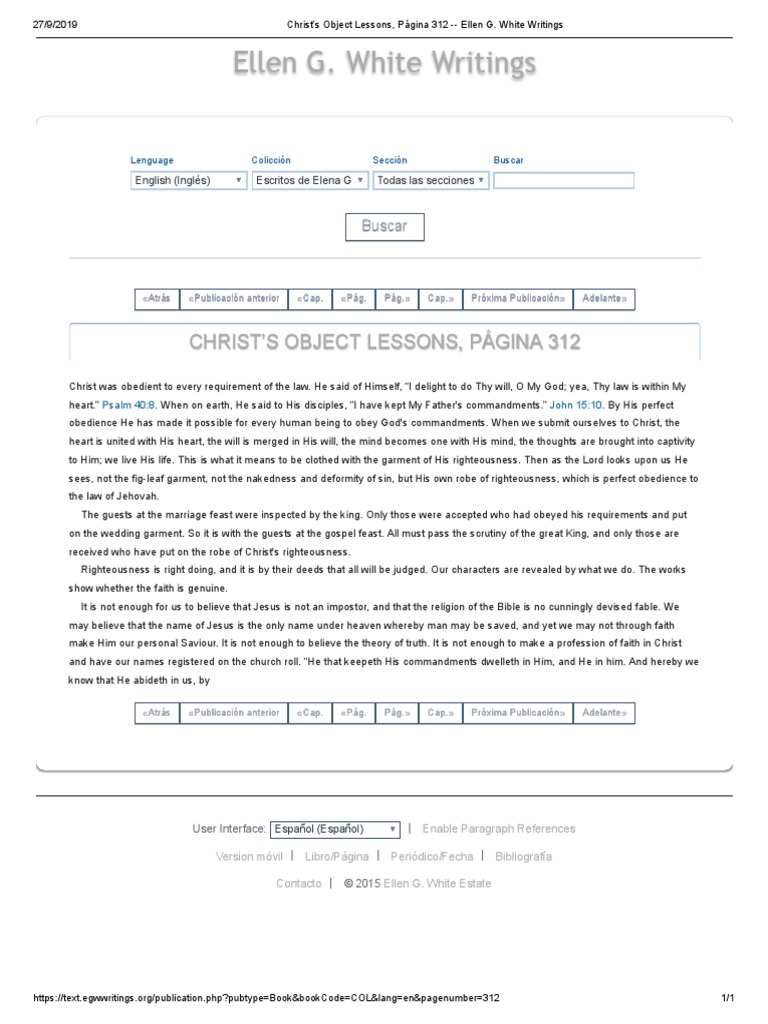 Christ's Object Lessons, Página 312 | PDF | Jesus | Systematic Theology