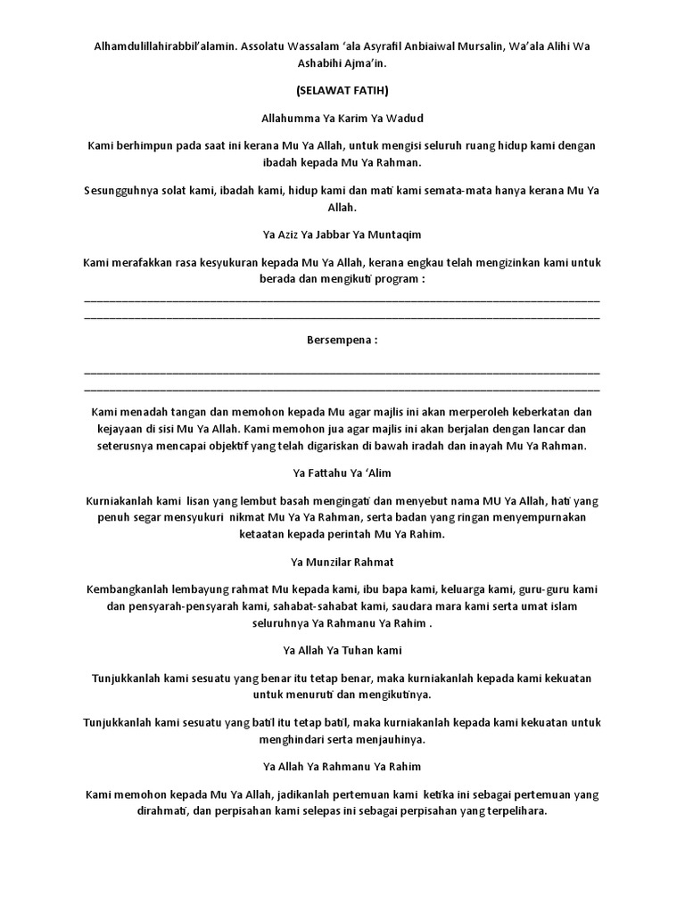 Selawat Fatih | PDF