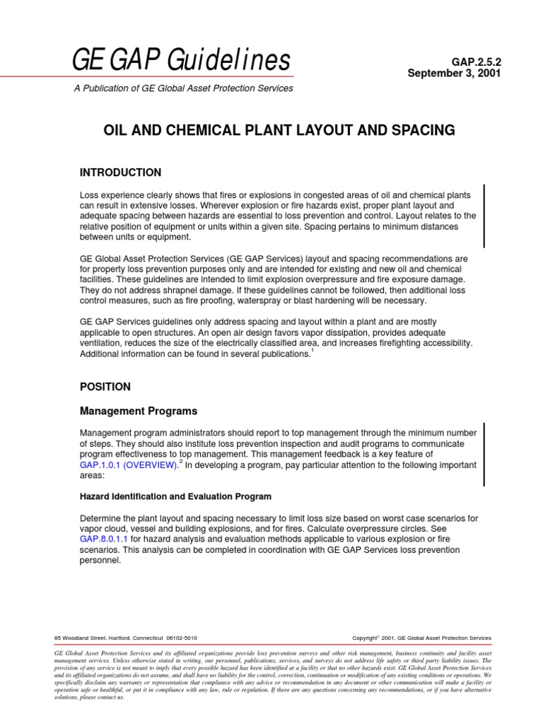 GE GAP Guidelines: Oil and Chemical Plant Layout and Spacing | PDF ...