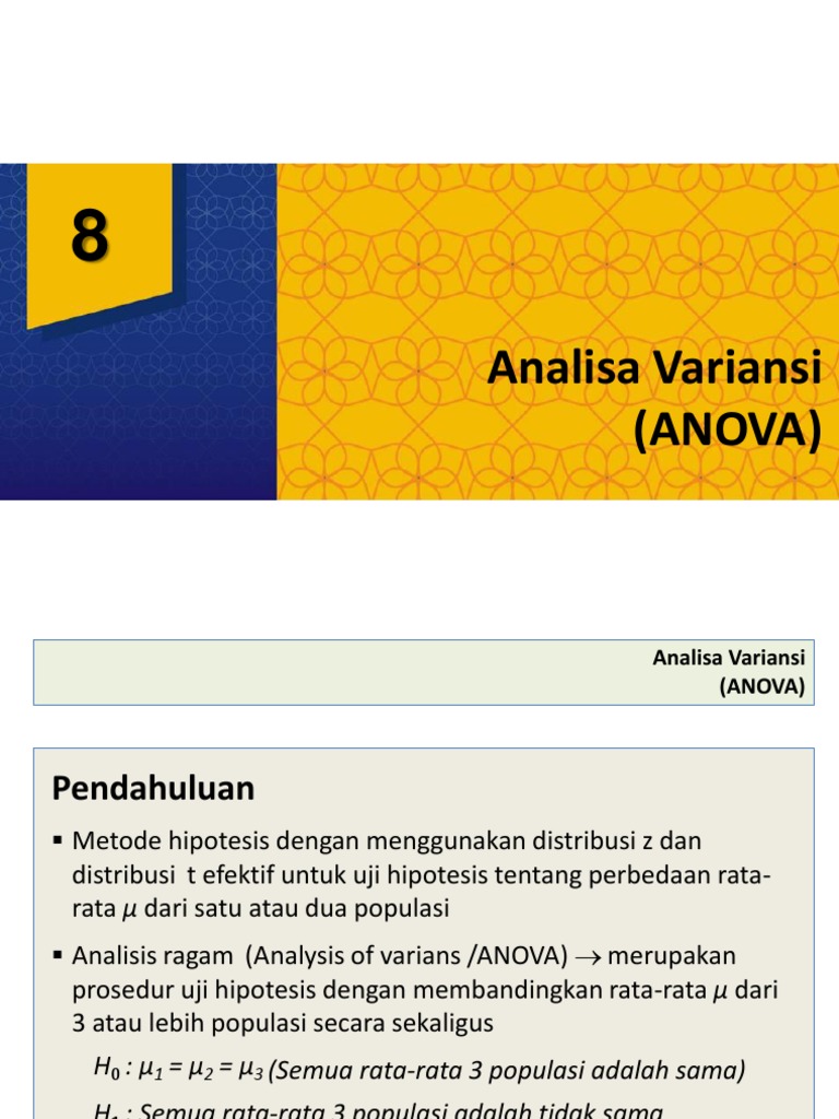 Panduan Lengkap Analisis Variansi ANOVA | PDF