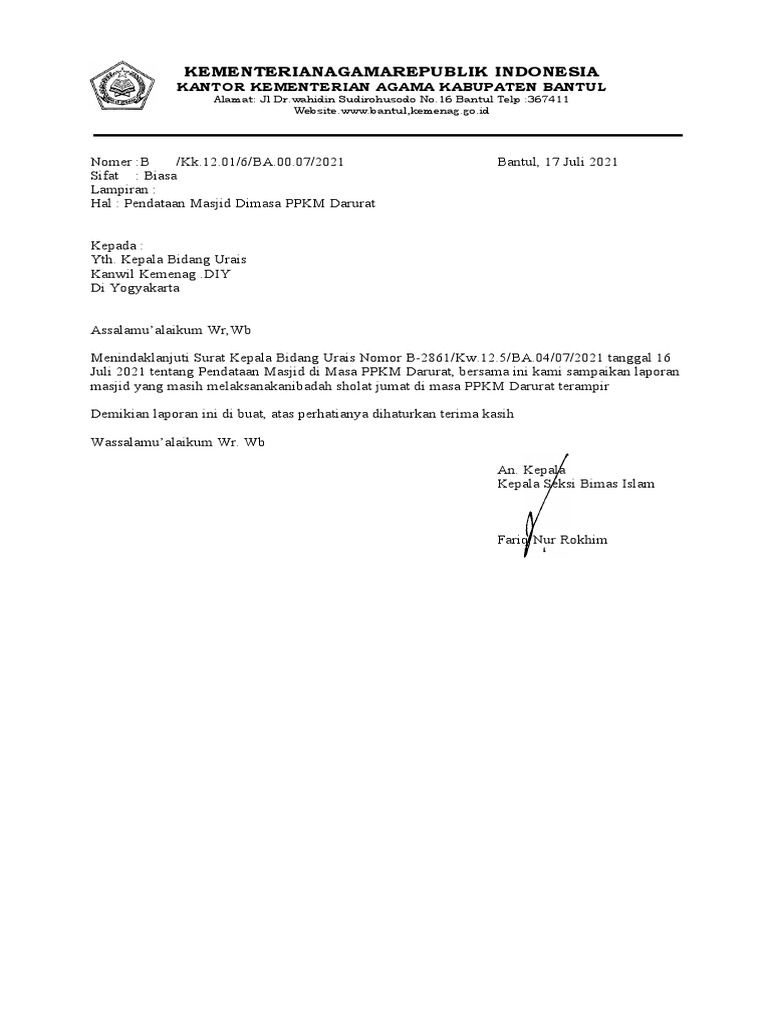 Laporan Data Masjid PPKM | PDF