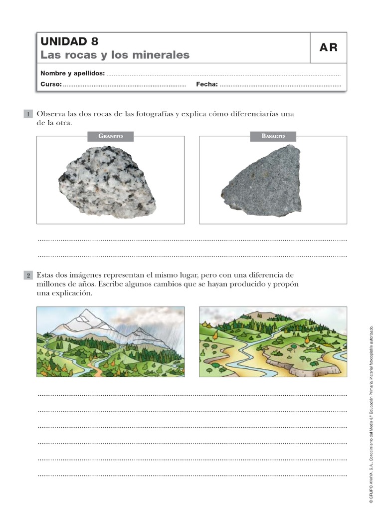 UNIDAD 8 Las Rocas y Los Minerales | PDF