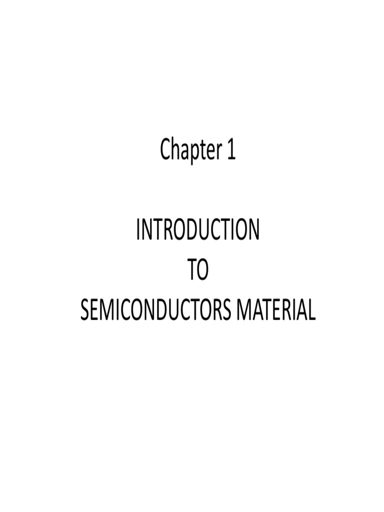 Chapter 1 Introduction To Semiconductor Material | PDF | P–N Junction ...