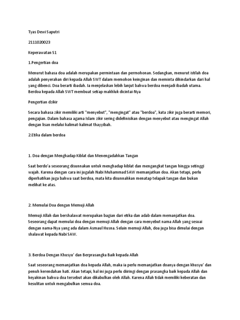 Tyas Dewi Saputri - Tugas MentoringWPS Office | PDF | Karier & Perkembangan | Agama & Spiritualitas