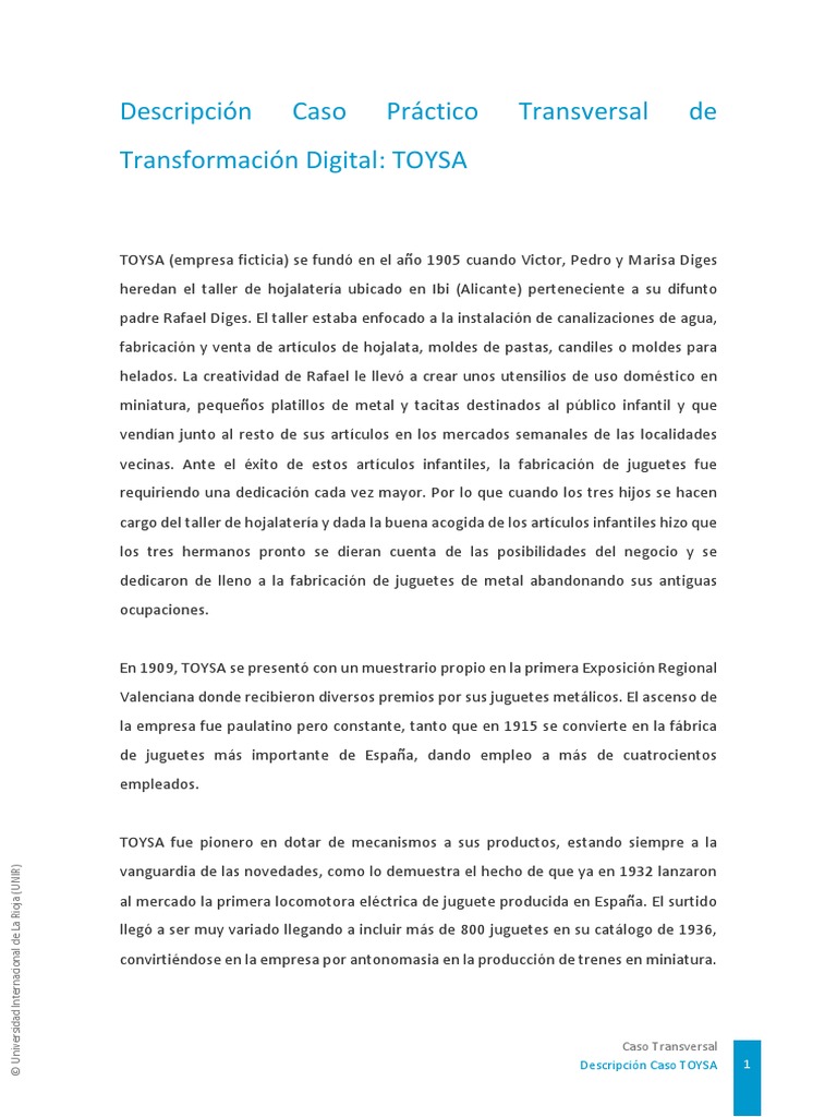 Caso TOYSA | PDF | Calidad (comercial) | Gestión de la calidad