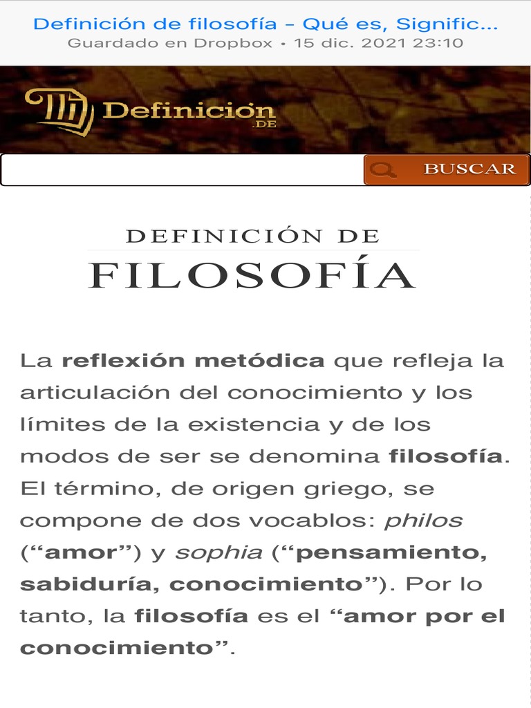 Definición de Filosofía - Qué Es, Significado y Concepto | PDF ...