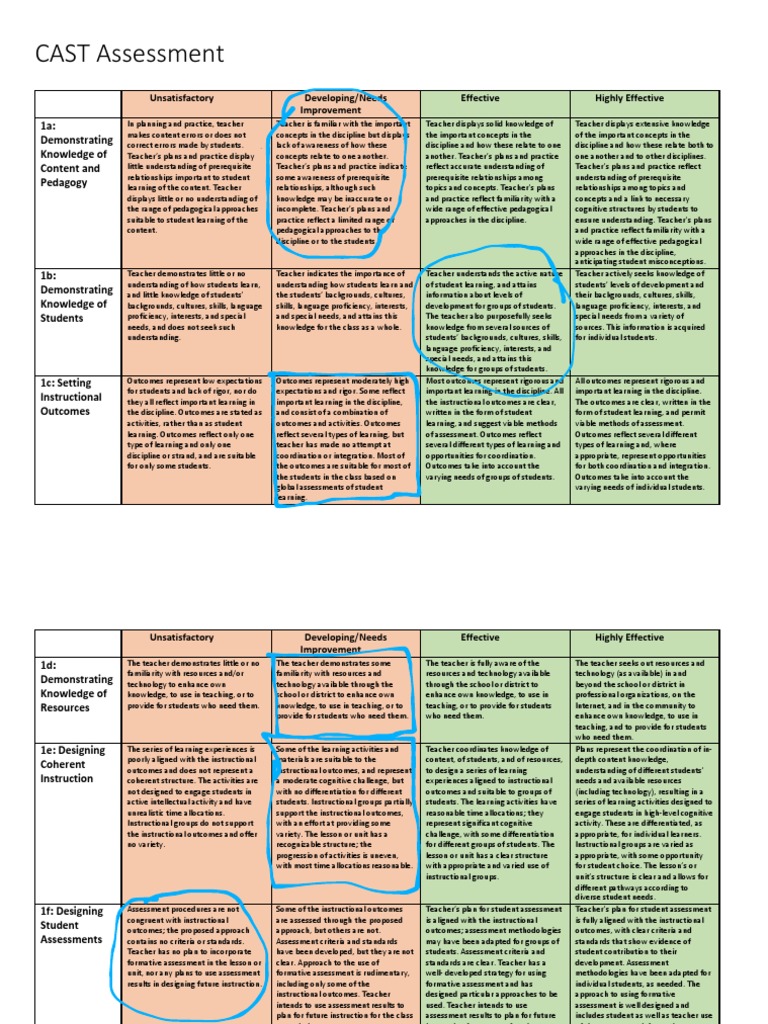 CAST Assessment Framework Overview | PDF | Teachers | Educational ...