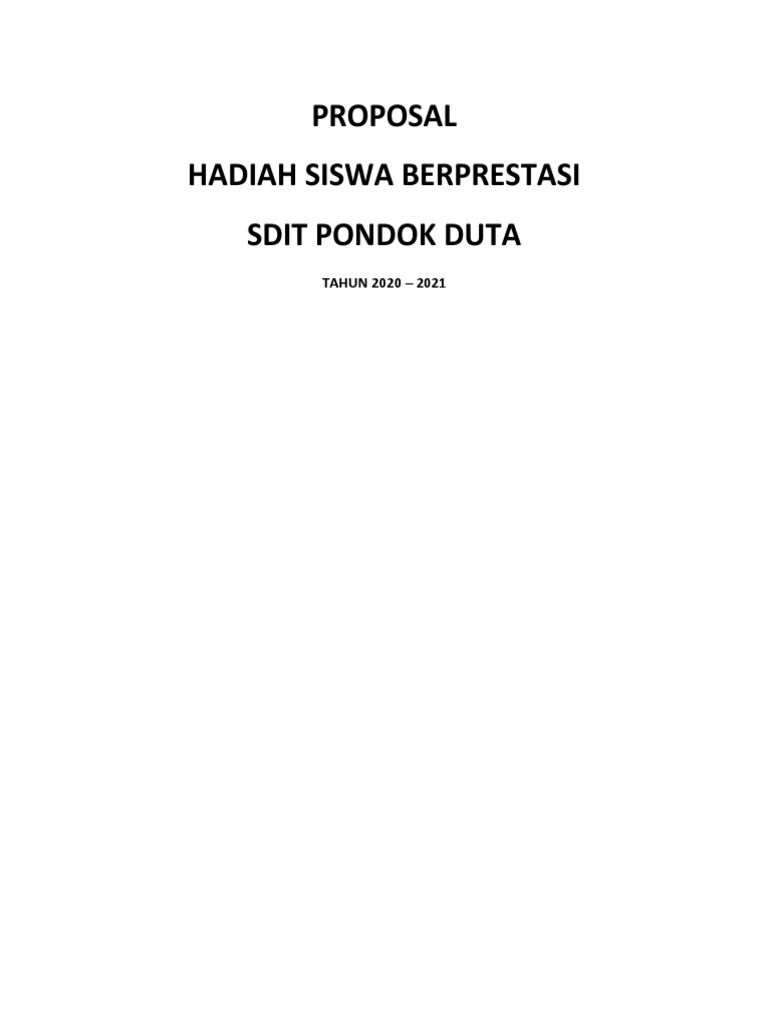 PROPOSAL HADIAH SISWA BERPRESTASI 2020 2021 - REVISI - PDF-signed | PDF ...