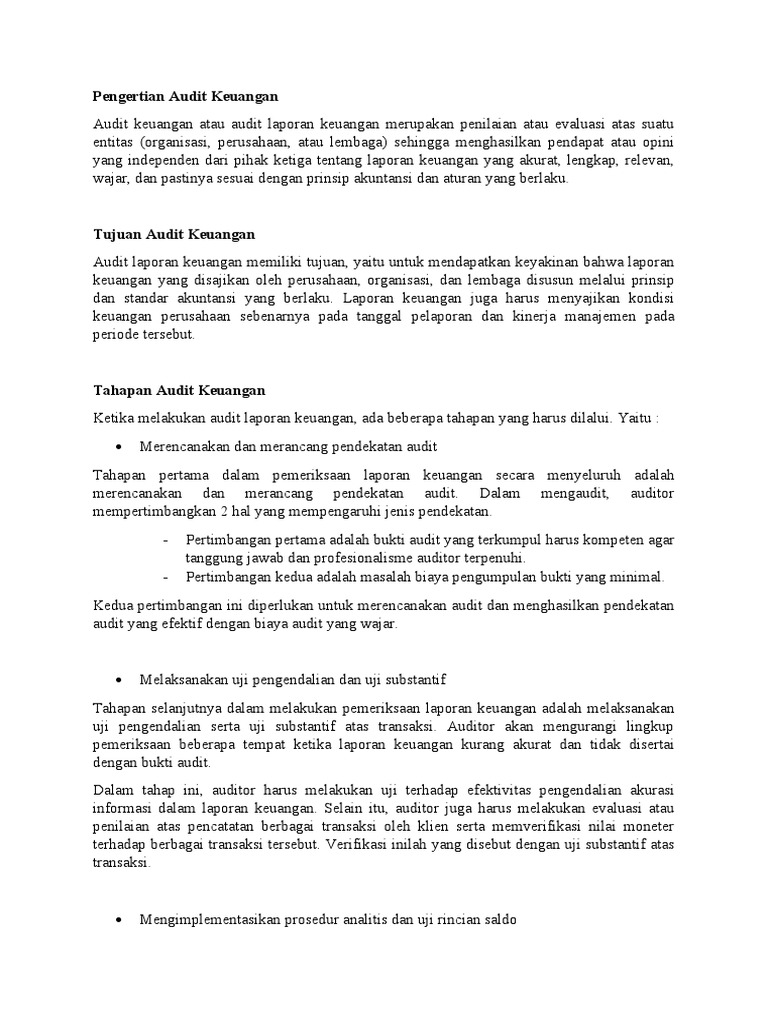 Panduan Audit Keuangan | PDF