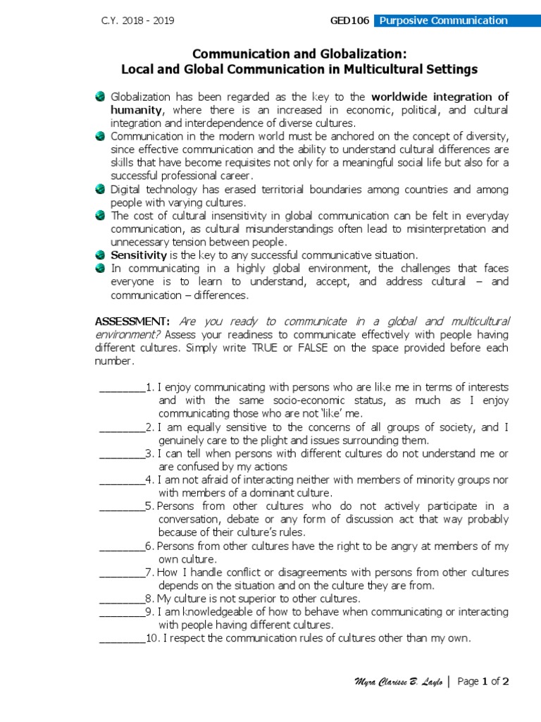 Lecture 2 - Communication and Globalization | Download Free PDF | English Language | Globalization